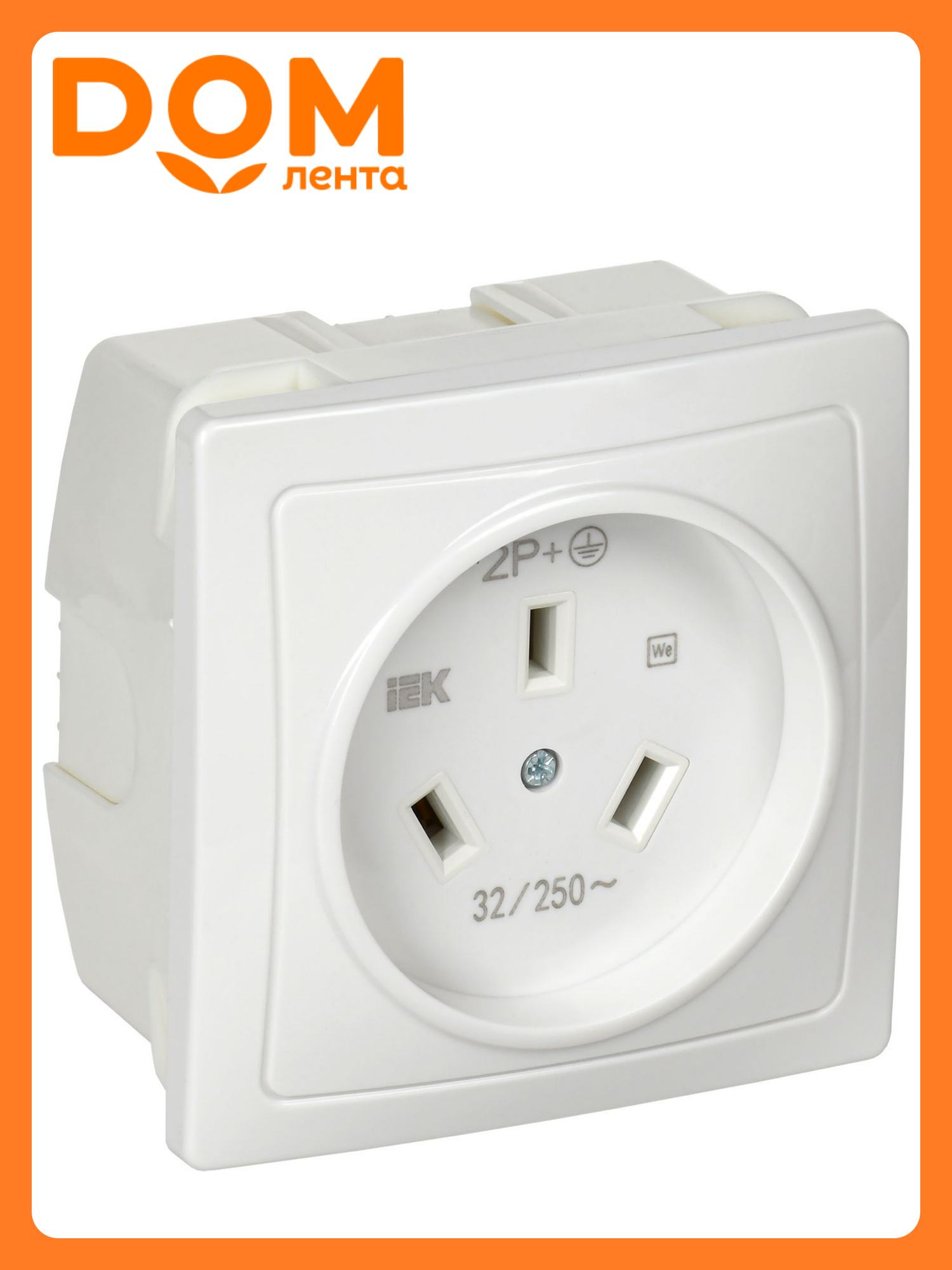 Розетка разборная для плиты с з/к с/у, 32А, белая, IEK Рпл11-К