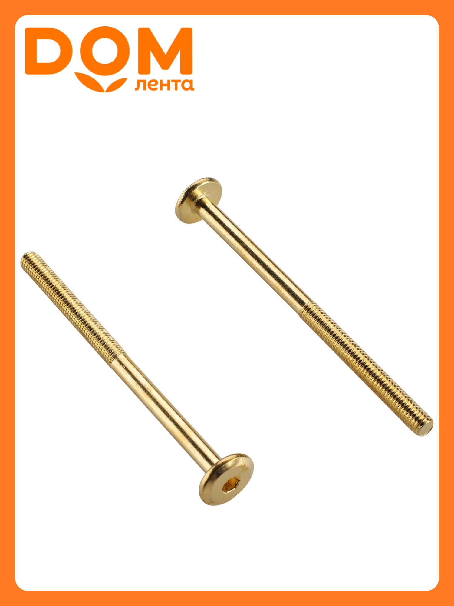 Винт мебельный с плоской головой латунированный М 6 х 90 мм 14 шт