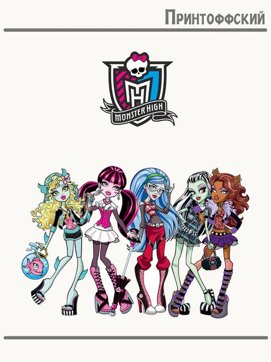 Термонаклейка для одежды и аксессуаров DTF-печать монстер хай monster high