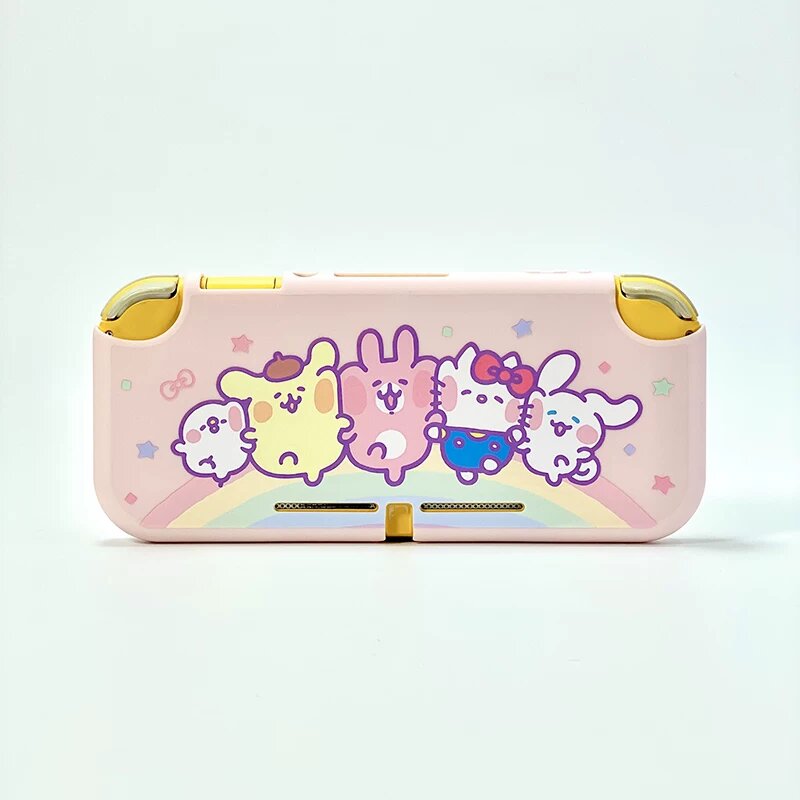 Чехол для Nintendo Switch Lite светло-розовый с рисунком друга-ручки - чехол для Switch Lite