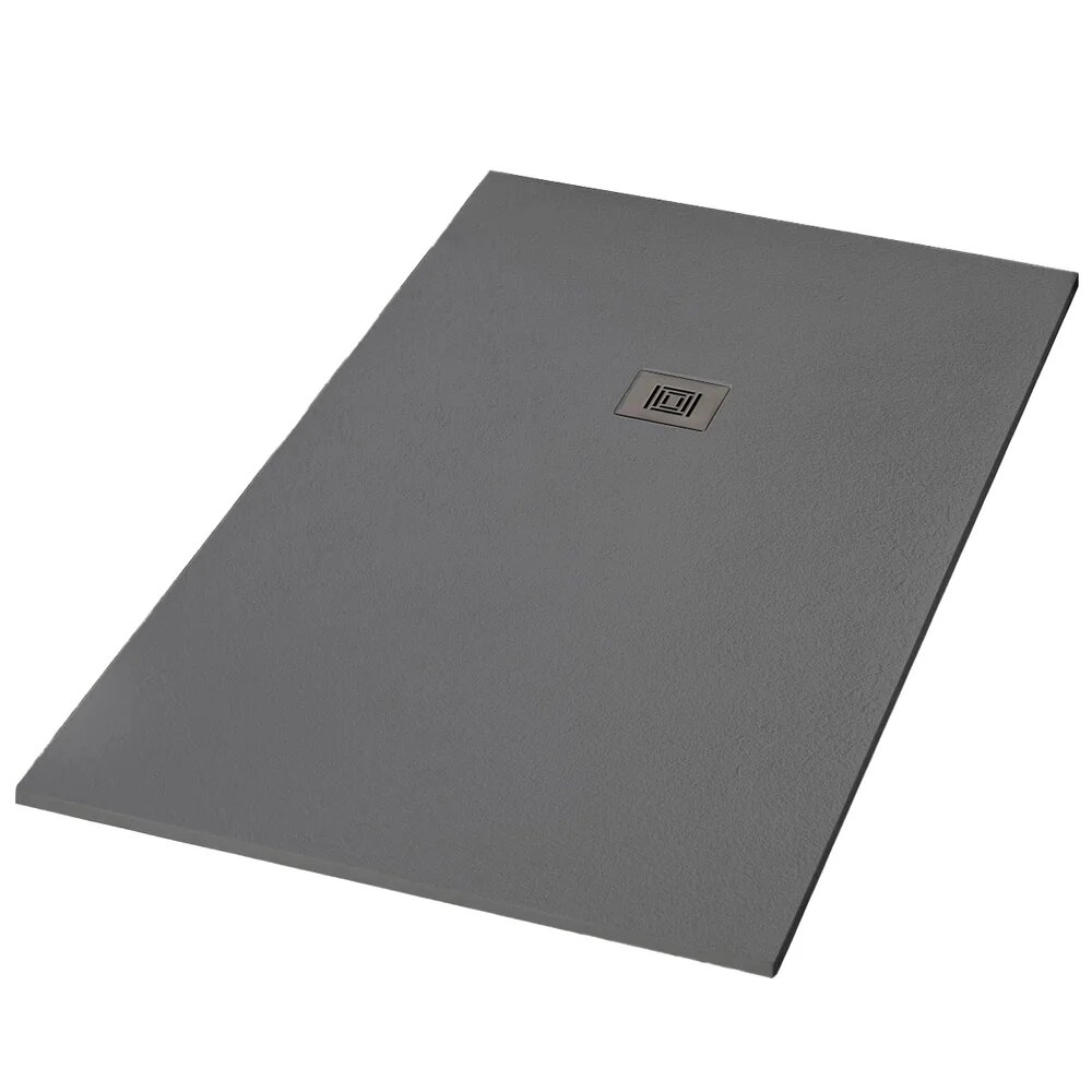 Поддон для душа Starohome Stpool LITE 120x90 см, черный, прямоугольный, низкий, с антискользящим покрытием