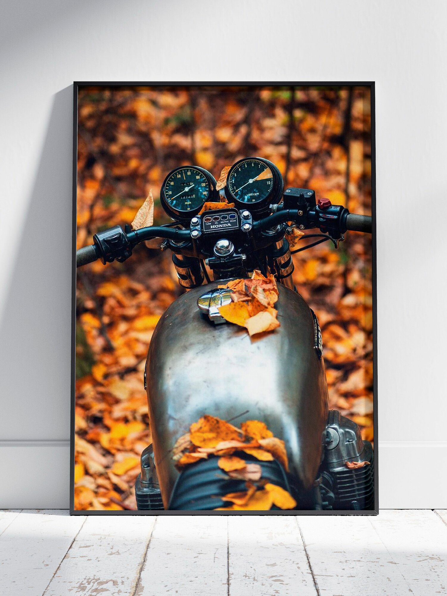 Плакат на стену для интерьера Мотоцикл (Honda CB750 5) - Постер по мото и байкам формата A4 (21x30 см)