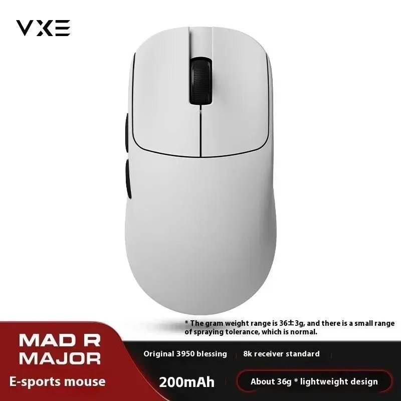 VGN VXE MAD R Игровая мышь PAW3950 FPS Сенсор MAJOR Беспроводной 8K Низкая латентность 36g