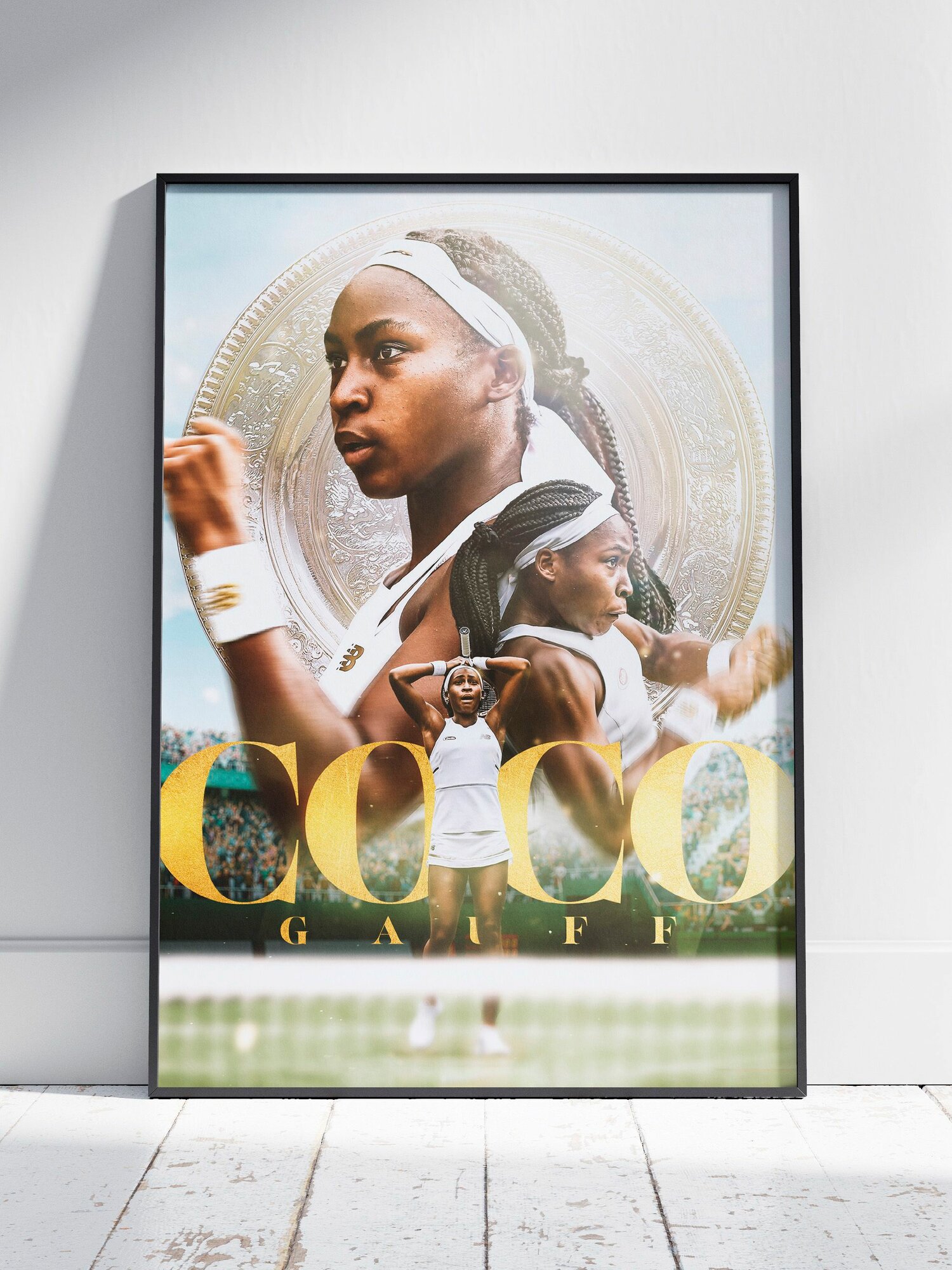 Плакат на стену для интерьера Лучшие Теннисисты (Коко Гофф - Coco Gauff 2) - Постер по спорту и физической активности формата A4 (21x30 см)
