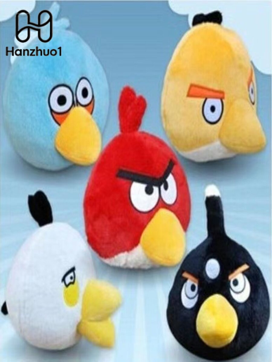 Набор из 5-Angry Birds Кукла игрового персонажа мягкая игрушка Подарок на день рождения ребенка 13CM, 13, разноцветный