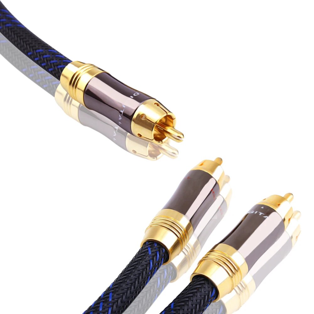 Аудио Y-кабель KUYIOHIFI RCA 2 м черный