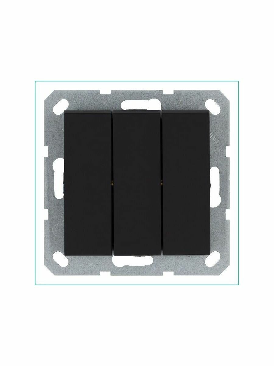 Выключатель 3-кл. 10А IP20 механизм черн. матовый soft touch Jasmart G3031PB