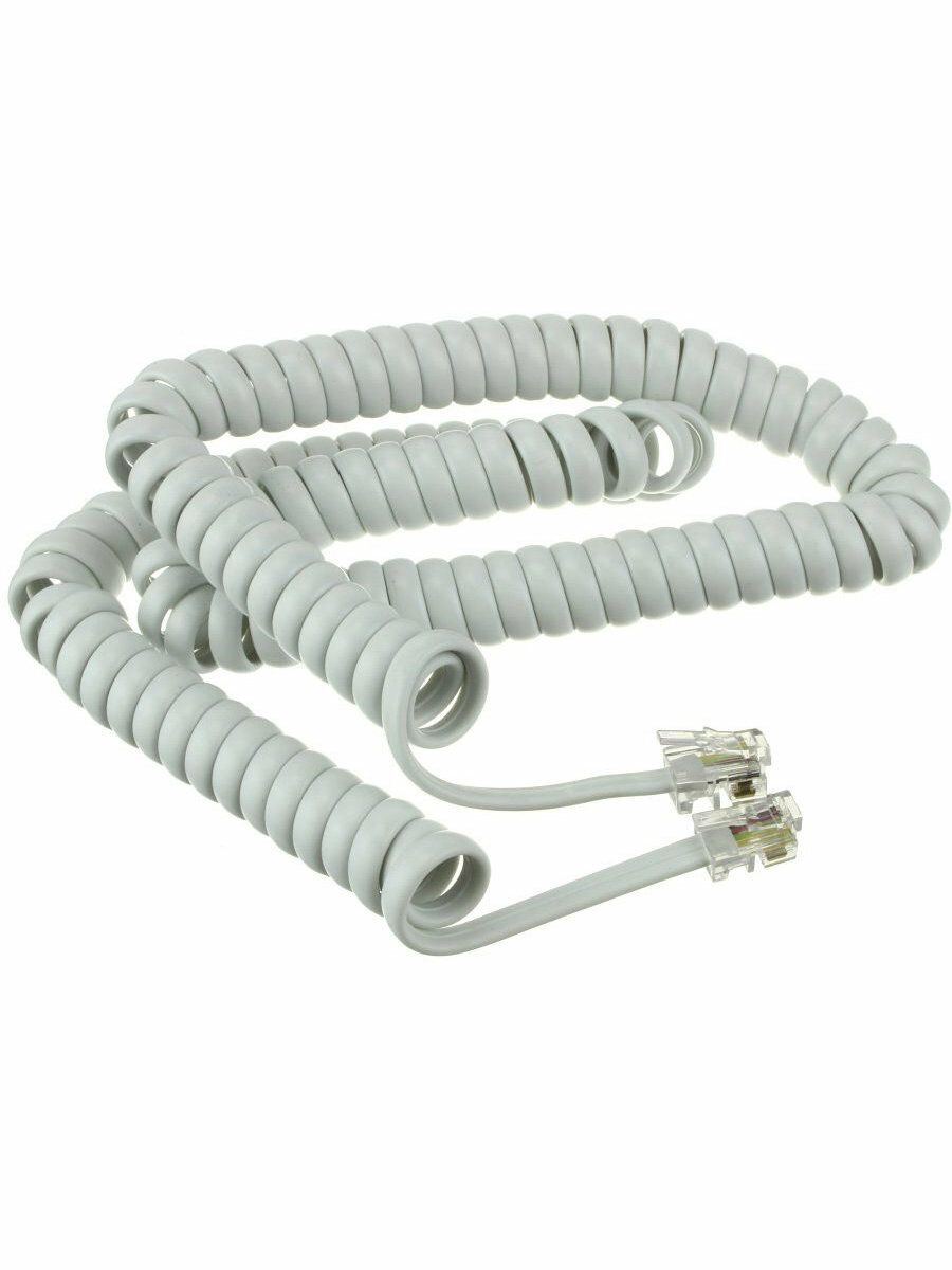 Телефонный шнур витой 4м белый