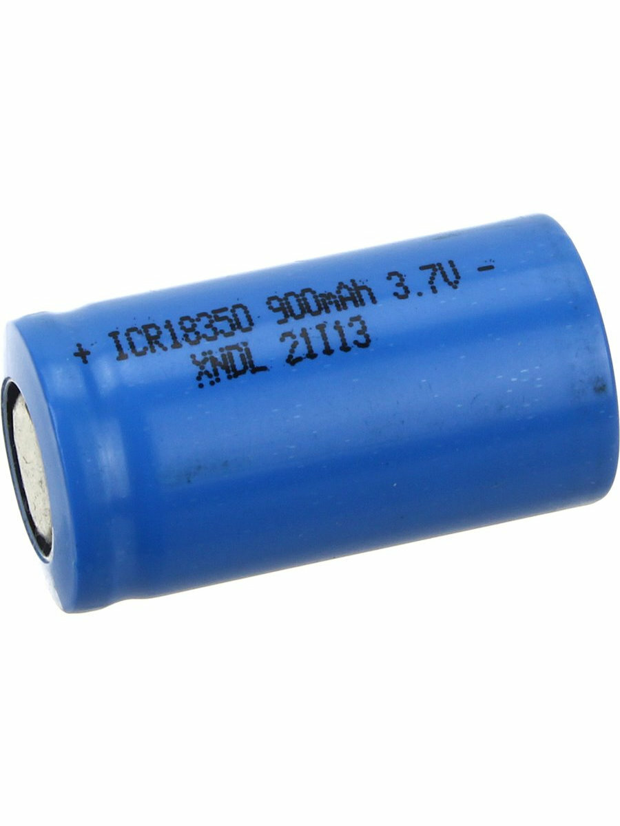 Аккумулятор 3.7V 0.9Ah Li-ion 18350, плоский плюс