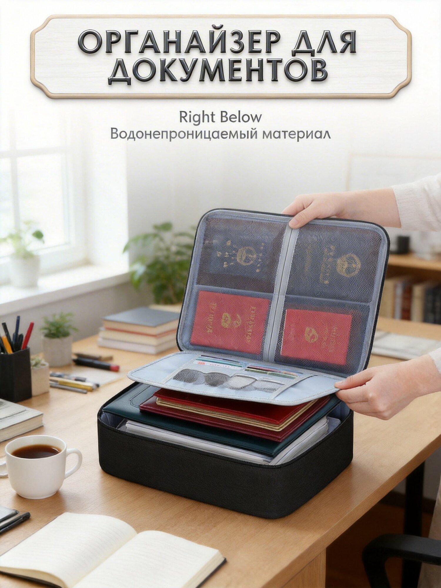 Органайзер для документов A4 на молнии, с кодовым замком — папка для бумаг и важных листов