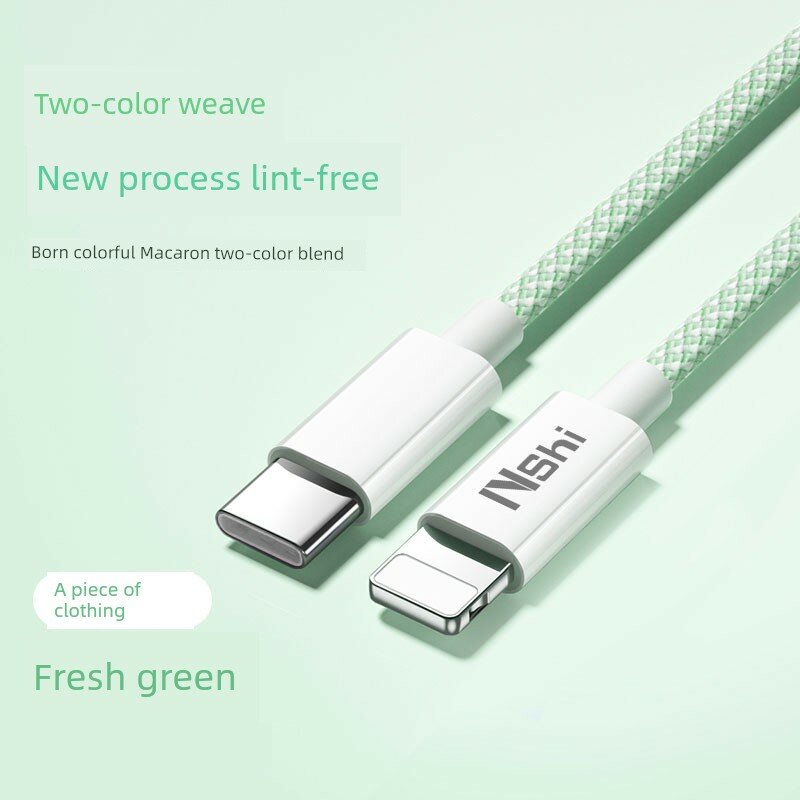 YUSHEDA USB-кабель с быстрой зарядкой PD для iPhone 13/14/Pro Max - Свежий зеленый, 1,5 м, сертифицированный по