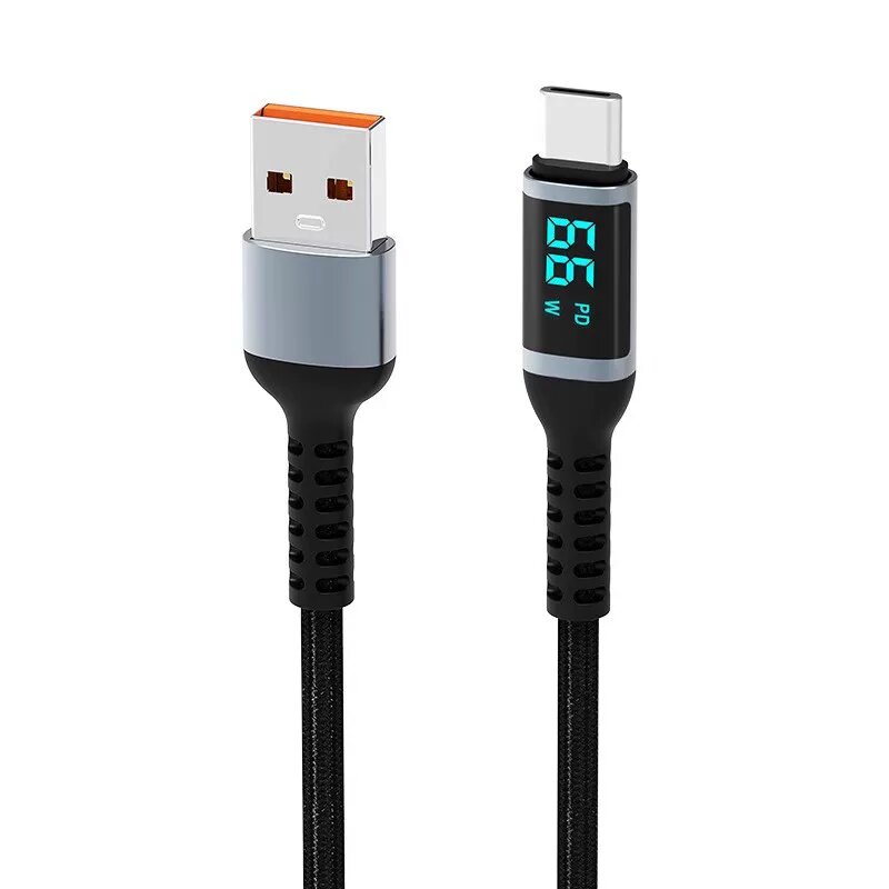 Кабель USB-C к Type-C с быстрой зарядкой 66W для Android-устройств, iPhone 15-17, длина 2 м, USB-A к USB-C
