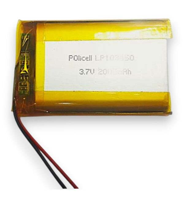 Литий-полимерный аккумулятор Policell Li-Pol 3.7v LP 103450-PCM 2000mAh , 1шт.