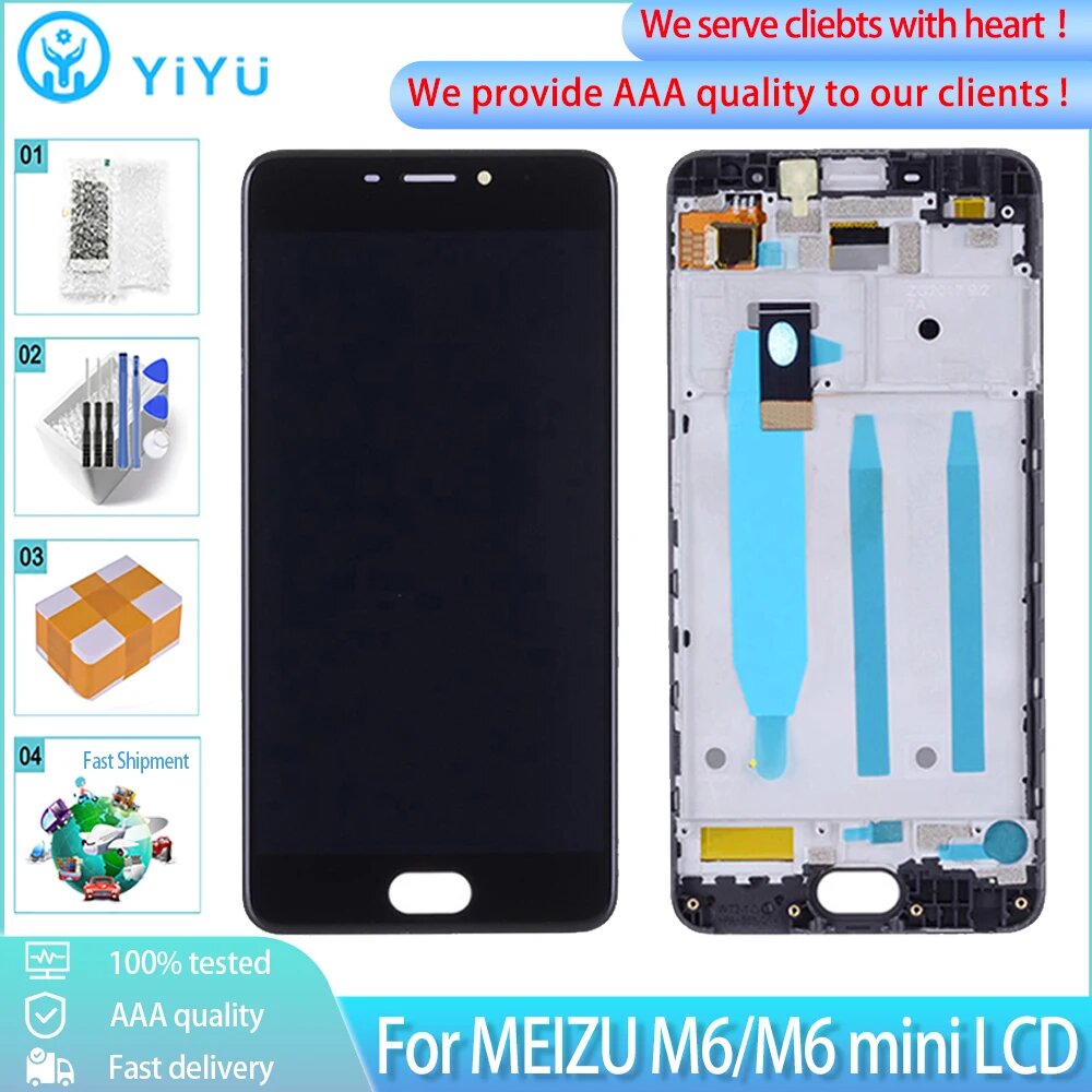 5,2 "Оригинальный ЖК-дисплей для MEIZU M6 M711Q M711H M711M, сенсорный экран с рамкой, замена дигитайзера AAA для meizu M6 mini LCD