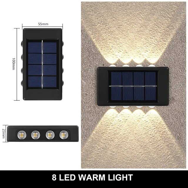 Heinast Солнечный светильник наружный теплый свет IP65 Warm light 8LED, 1PCS