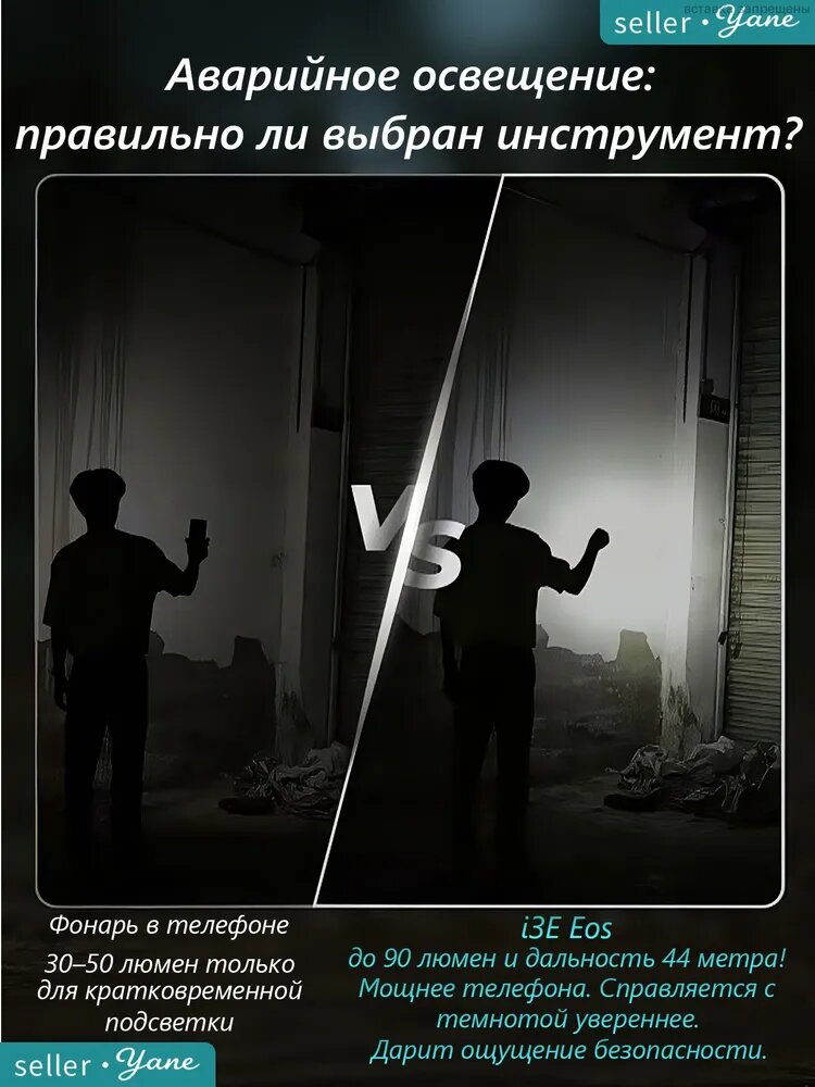 Olight i3E EOS Osight Edition Фонарь-брелок 90 люмен, дальность 44 метра, 60x14x14mm, черный, IPX8 — фото 1