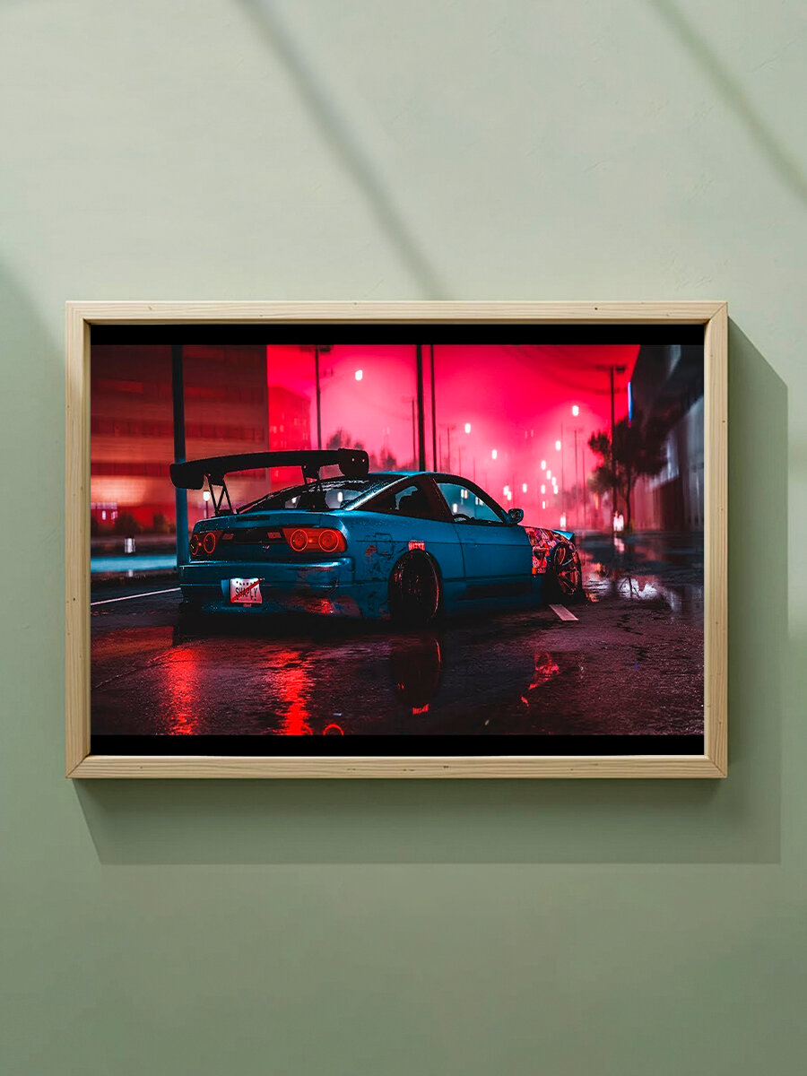 Постер, плакат на стену "JDM Nissan 240SX S13" 42Х29,7см (А3)