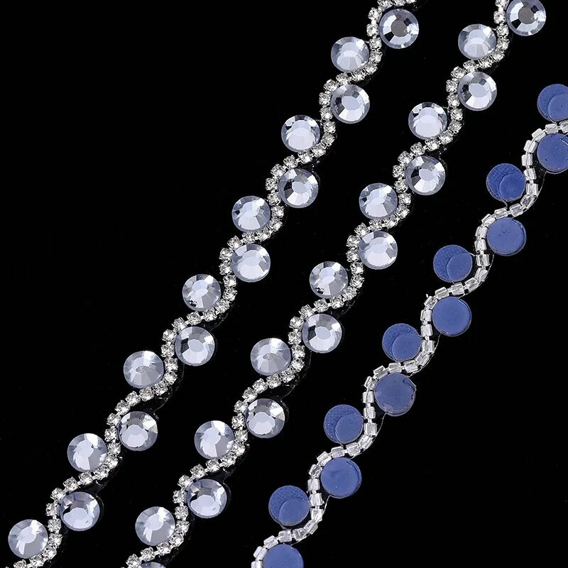 Стеклянная цепочка Ducrystal со стразами, Crystal, 10 мм
