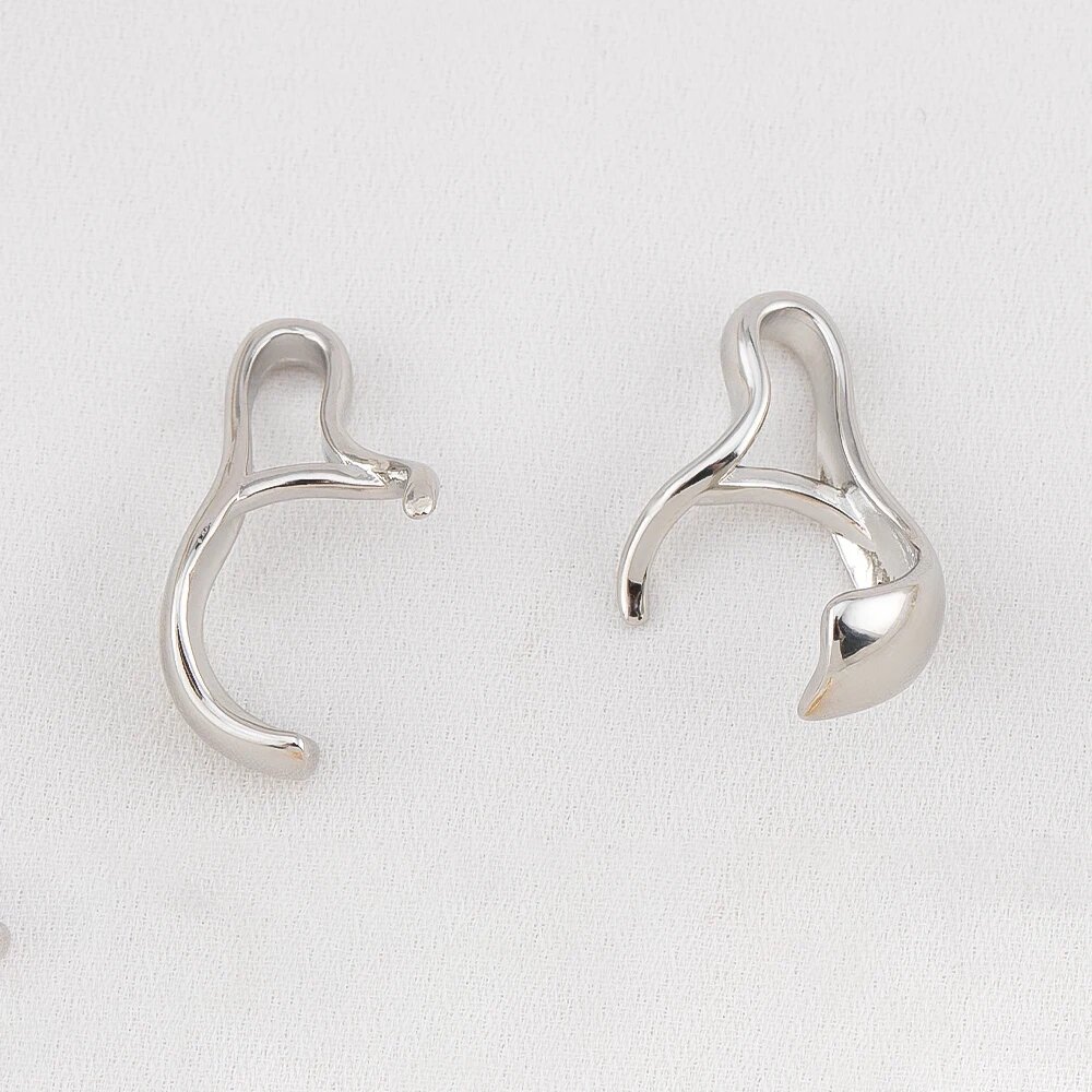 Застежки-крабы 2шт, 20.5x13.5mm, Rhodium color