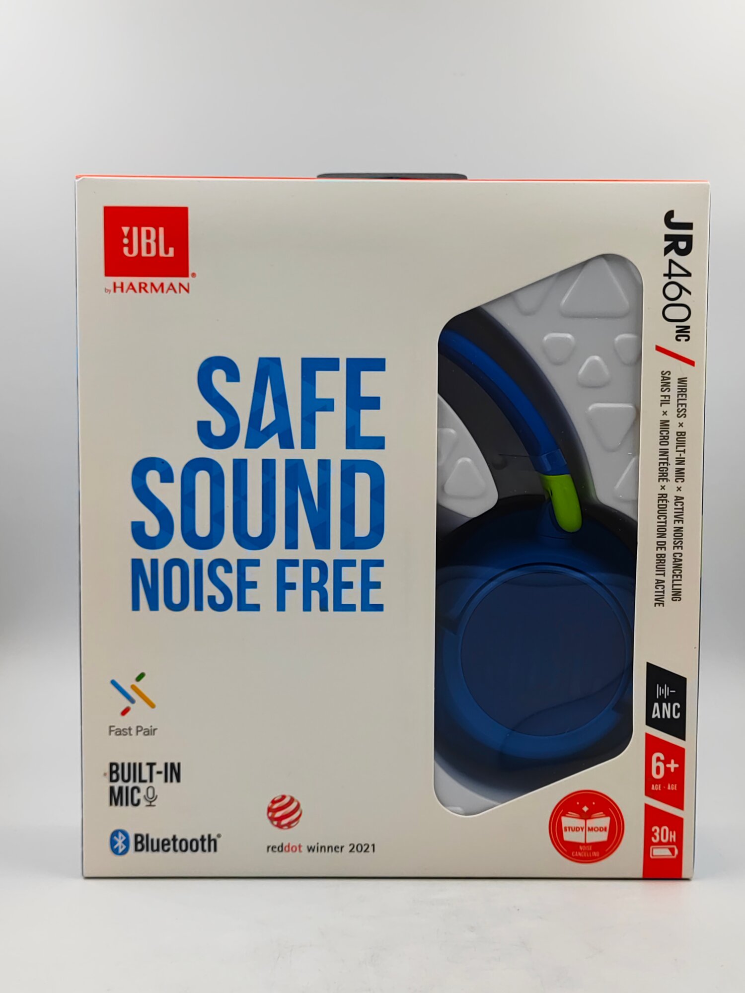 Детские противошумные наушники JBL JR 460 NC, синие (Из Финляндии)