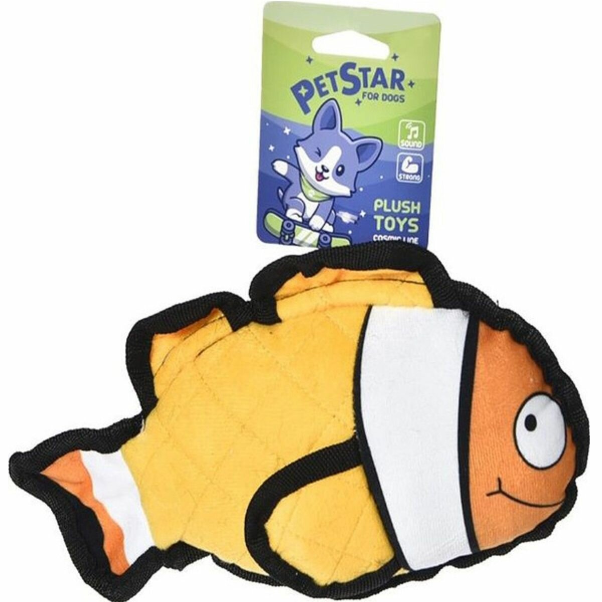 Игрушка для собак Рыба - клоун с пищалкой, полиэстер, 26 х 15 см, PET STAR