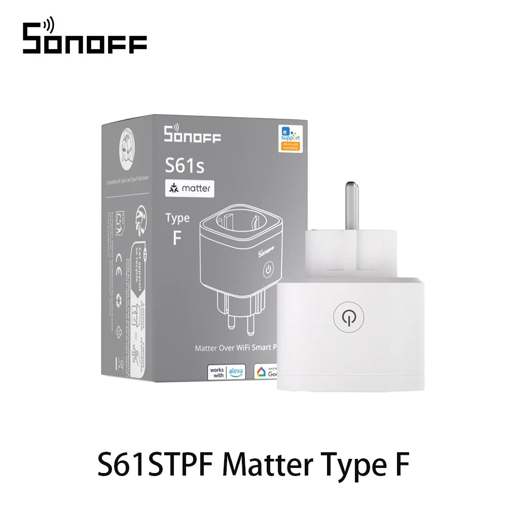 SONOFF S61STPF Matter Type F Wi-Fi розетка