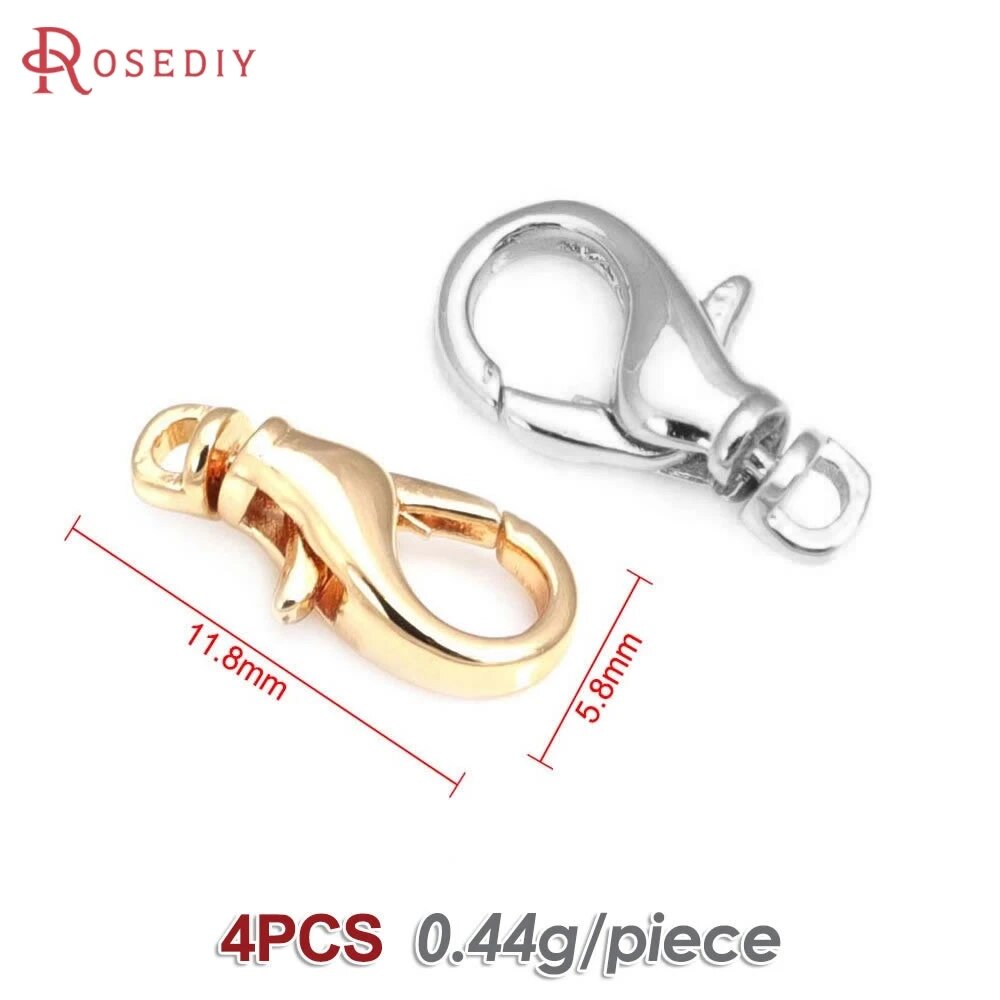 Застежки-лобстеры 18K Gold Color 5.8x11.8MM 4шт
