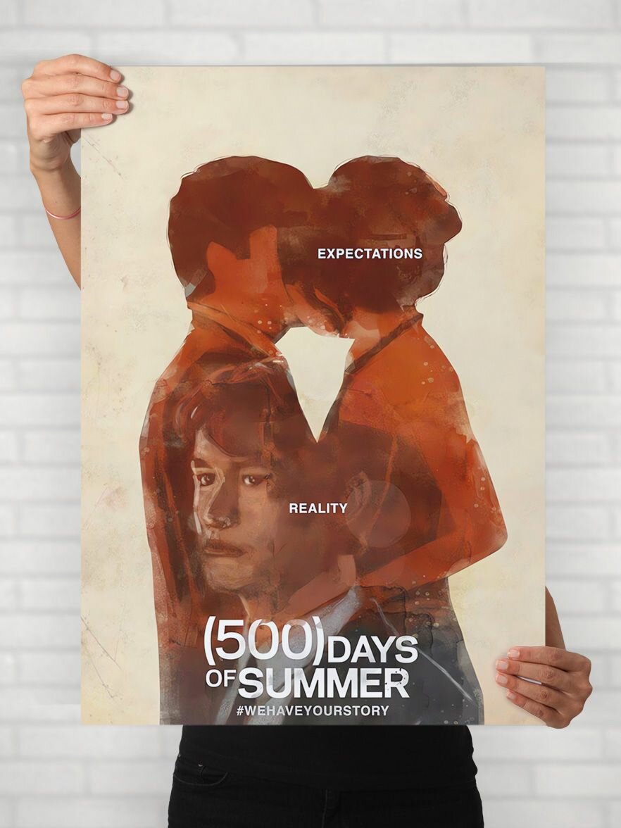 Плакат на стену для интерьера 500 дней лета (500 Days of Summer - Том и Саммер 9) - Постер по фильму кино формата А1 (60x84 см)