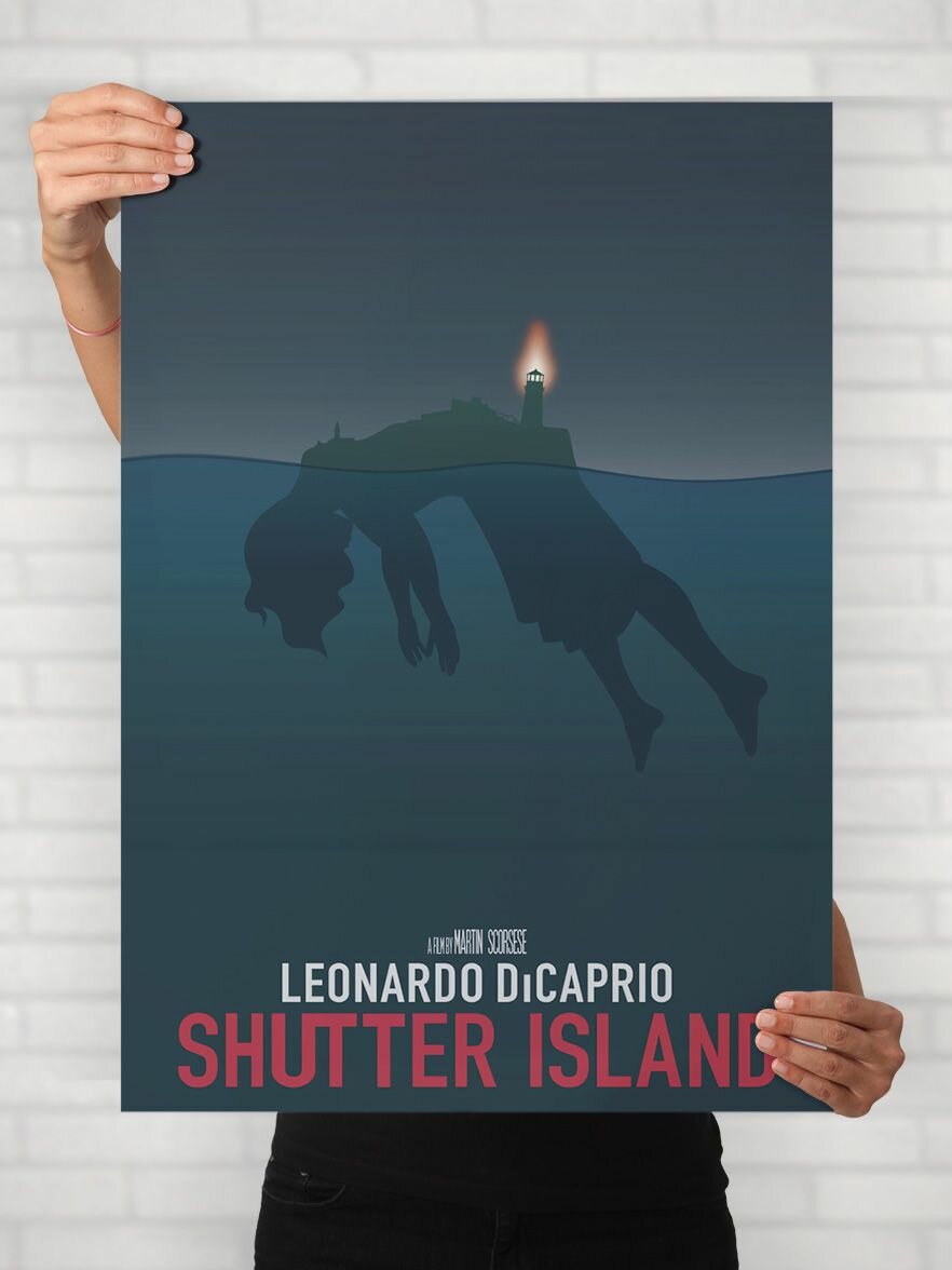 Плакат на стену для интерьера Остров проклятых (Shutter Island 3) - Постер по фильму кино формата А2 (42x60 см)