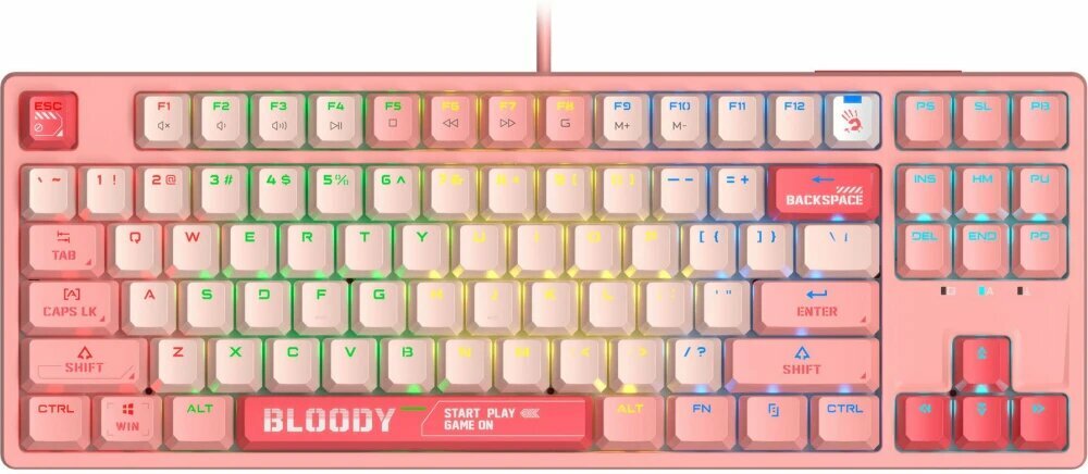 Клавиатура A4Tech Bloody S87 Energy Pink