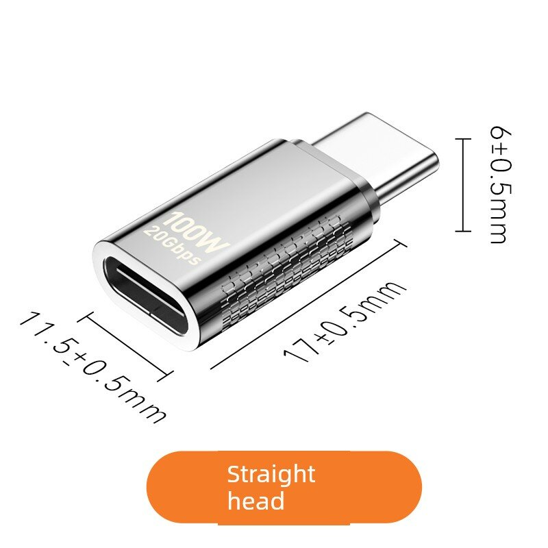 Двусторонний адаптер Type-C (штекер-гнездо) для телефонов и планшетов Apple, Huawei, Xiaomi, удлинитель PD100W,