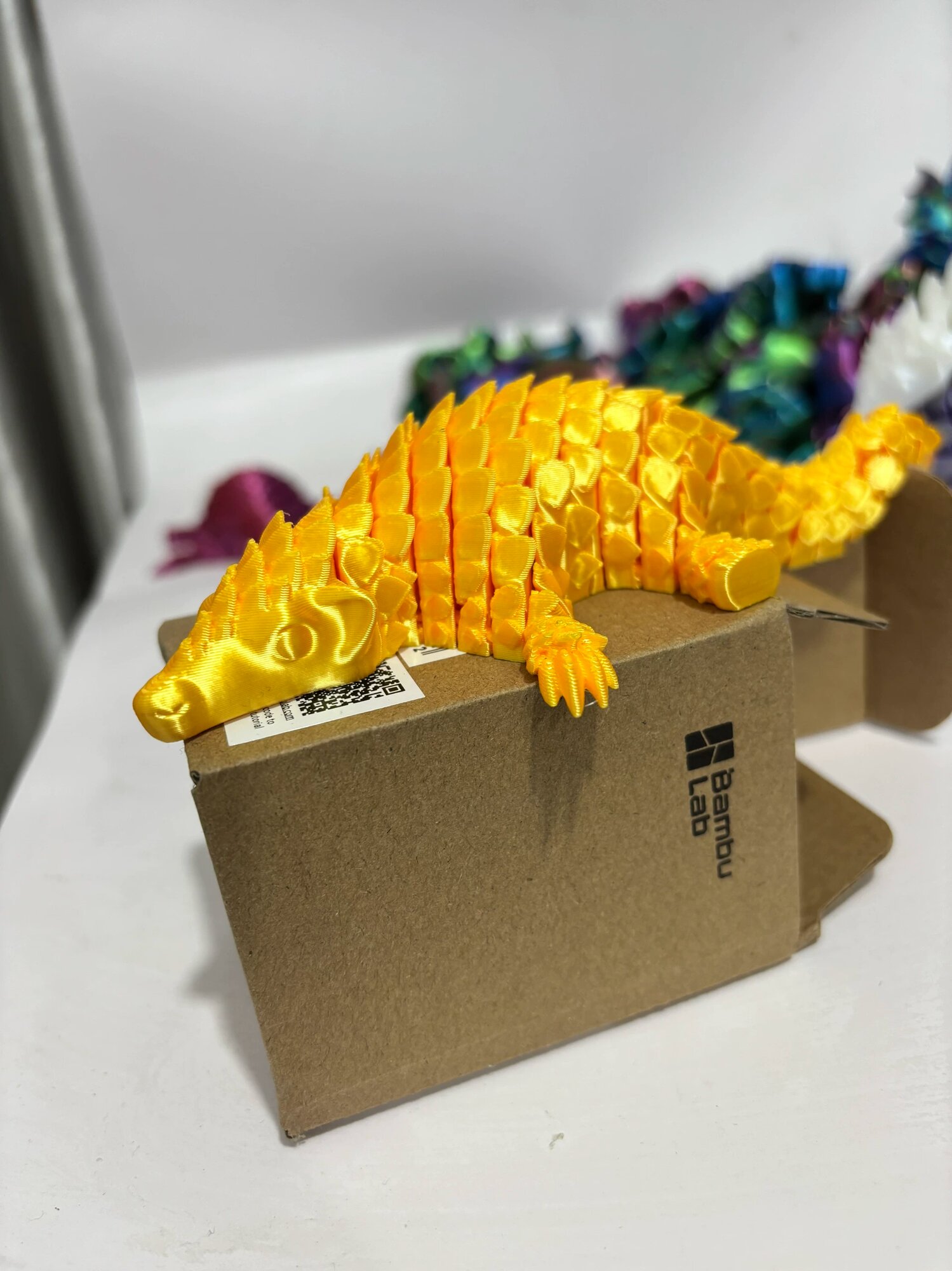 3D-печать гибкий панголин настольный декор с шелковым золотым цветом, высота 20 см для детских подарков