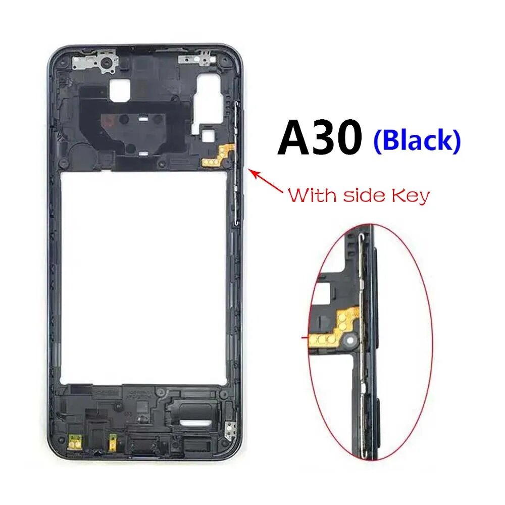 Новый корпус, средняя рамка, средняя пластина, крышка для Samsung A20 A30 A50 A70, запасные части