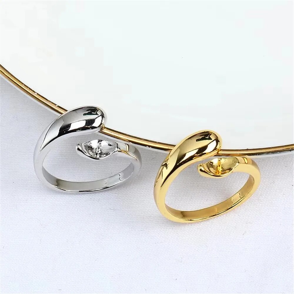 Кольцо-корона с фианитом, золото, Silver 1 PCS