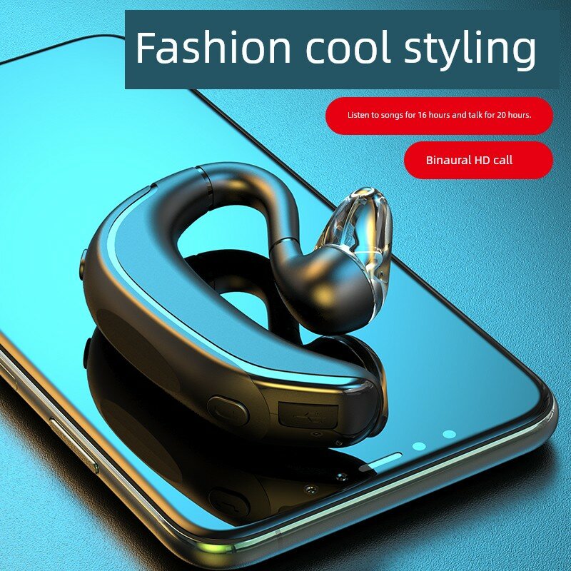 Беспроводные наушники Bluetooth Single-Ear с 30-часовой батареей, Bluetooth 5.2, шумоподавление CVC, совместимость с