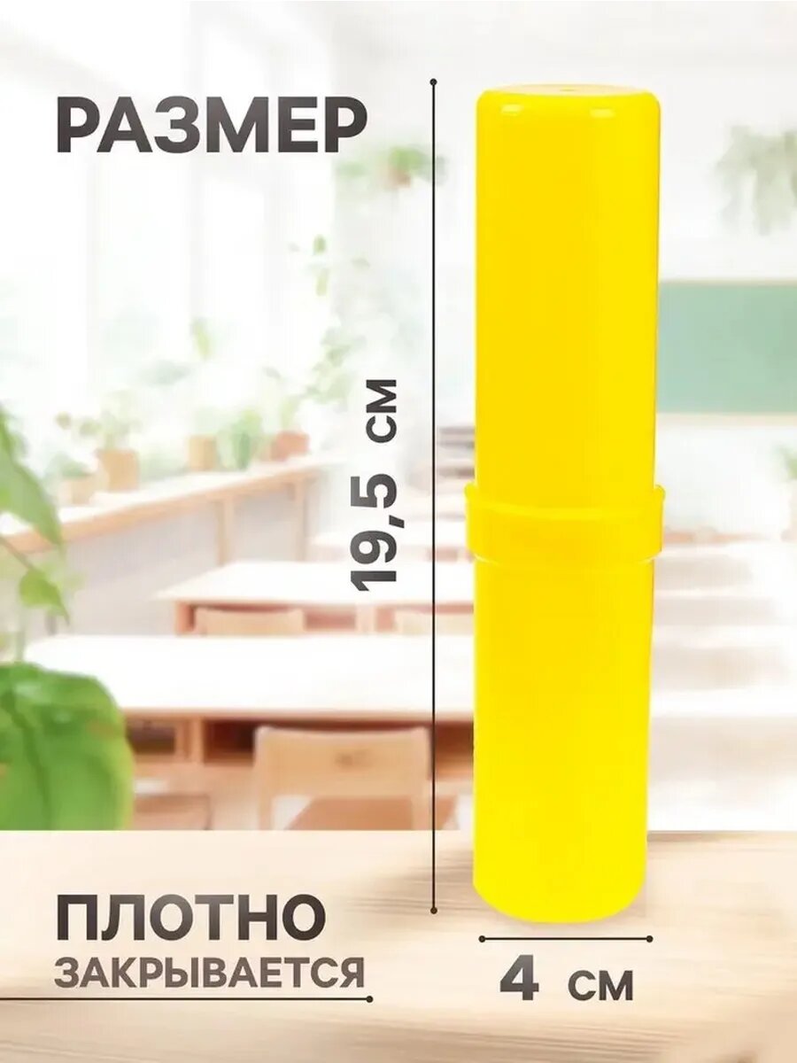 Яркий пластиковый пенал-тубус для школьников