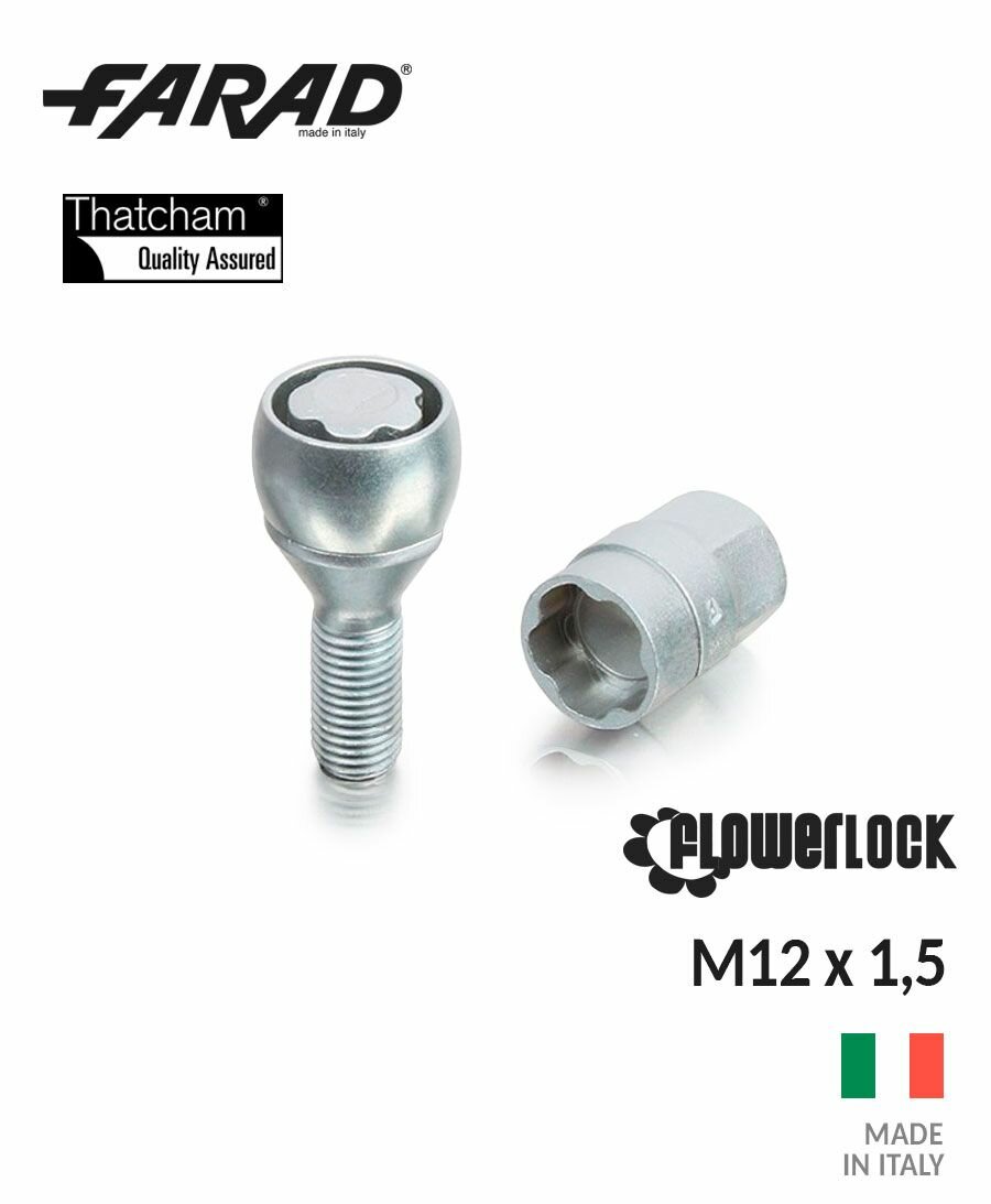 Болты-секретки FARAD М18 х 2, 4 шт. + Ключ