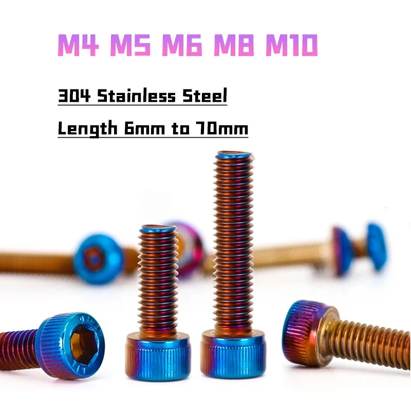 Болты с шестигранной головкой из нержавеющей стали M4-M10 M4 x 8mm(5pcs)