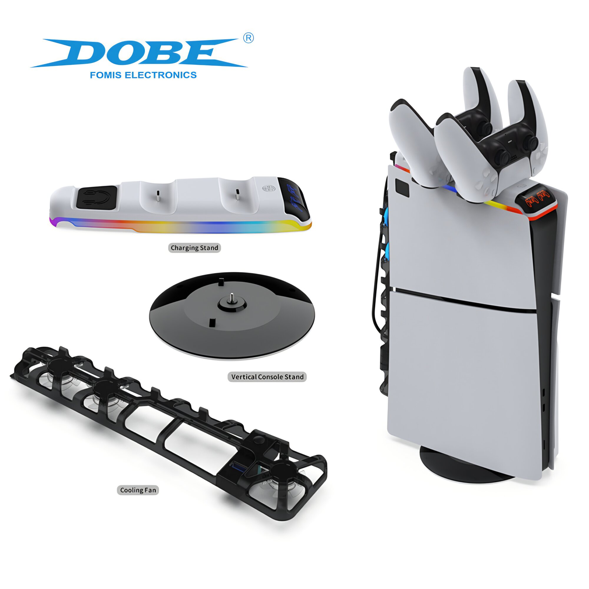 Набор аксессуаров Dobe 3 in 1 Kit (зарядная станция, система охлаждения и подставка) для PS5 Slim (TP5-35130)