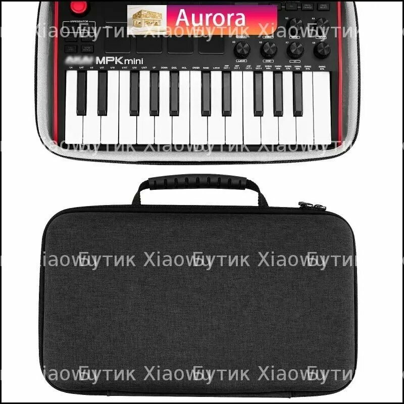 Чехол Akai MPK Mini MK3, ультрапортативный USB MIDI-пэд с 25 клавишами и защитный чехол для контроллера клавиатуры (темно-серый)-t