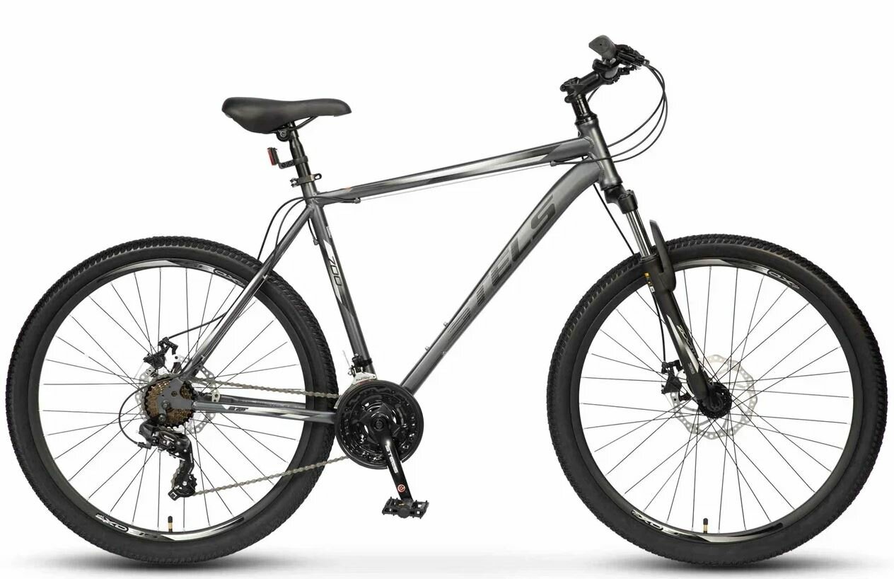 Велосипед STELS NAVIGATOR-700 MD 27,5, колесо 27,5', рост 21', сезон 2025-2026, серый/черный