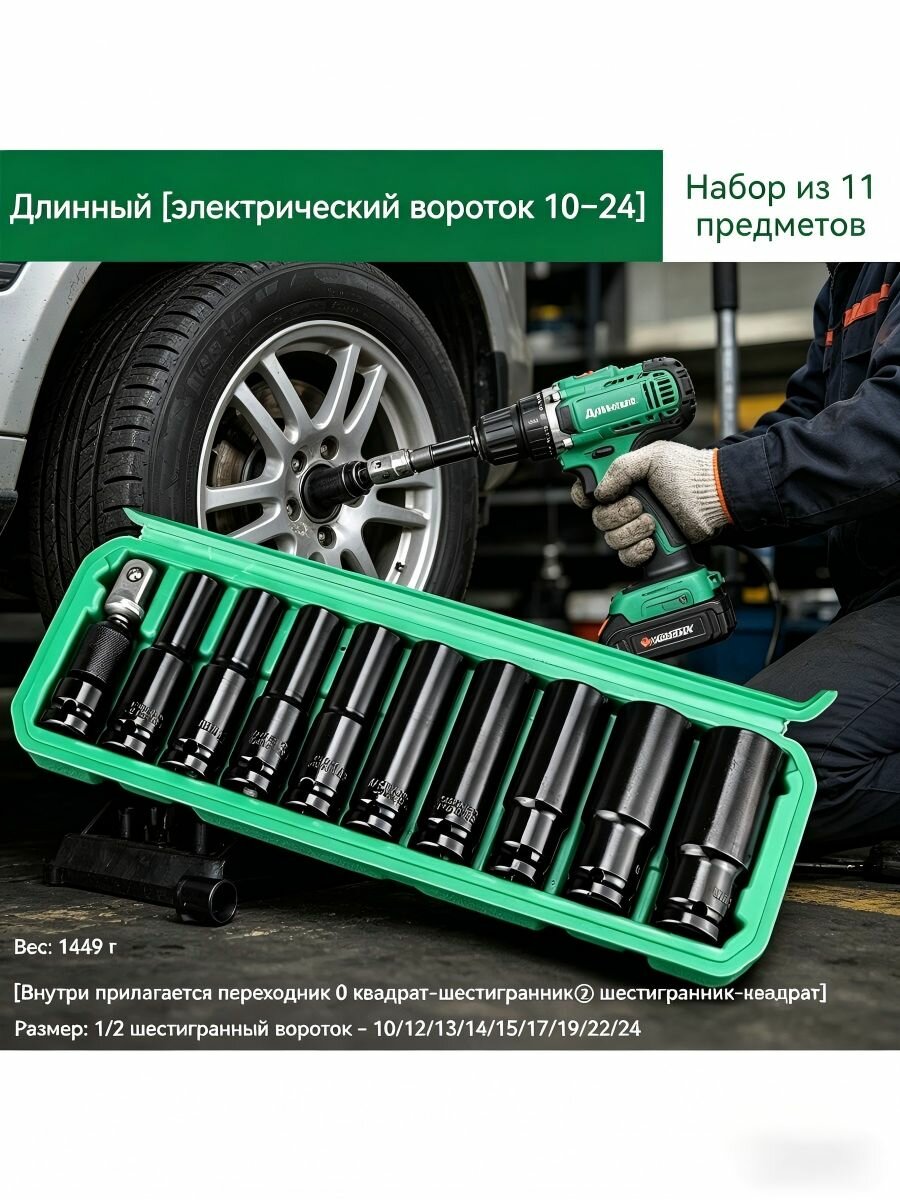Набор торцевых головок с трещоткой, универсальный комплект автоинструмента 1/4" и 1/2", кейс с ключами и битами, для ремонта автомобиля и дома