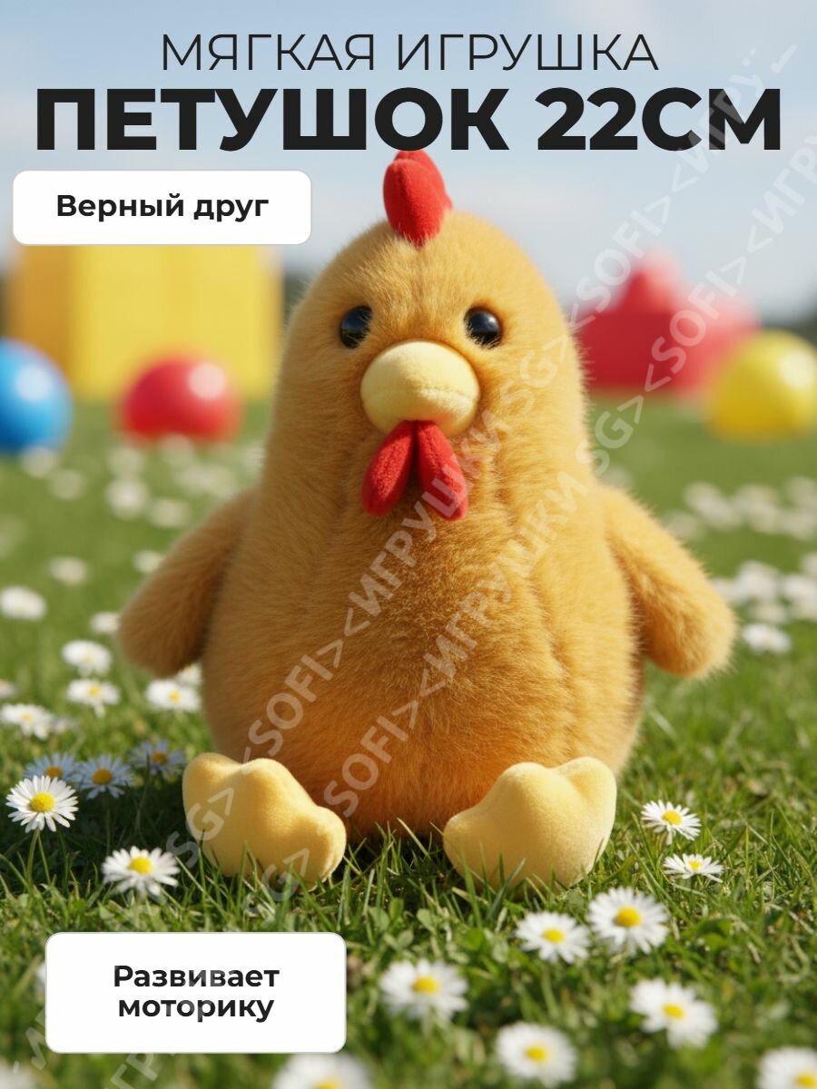 Мягкая игрушка - обнимашка Цыплёнок/Петушок.22см