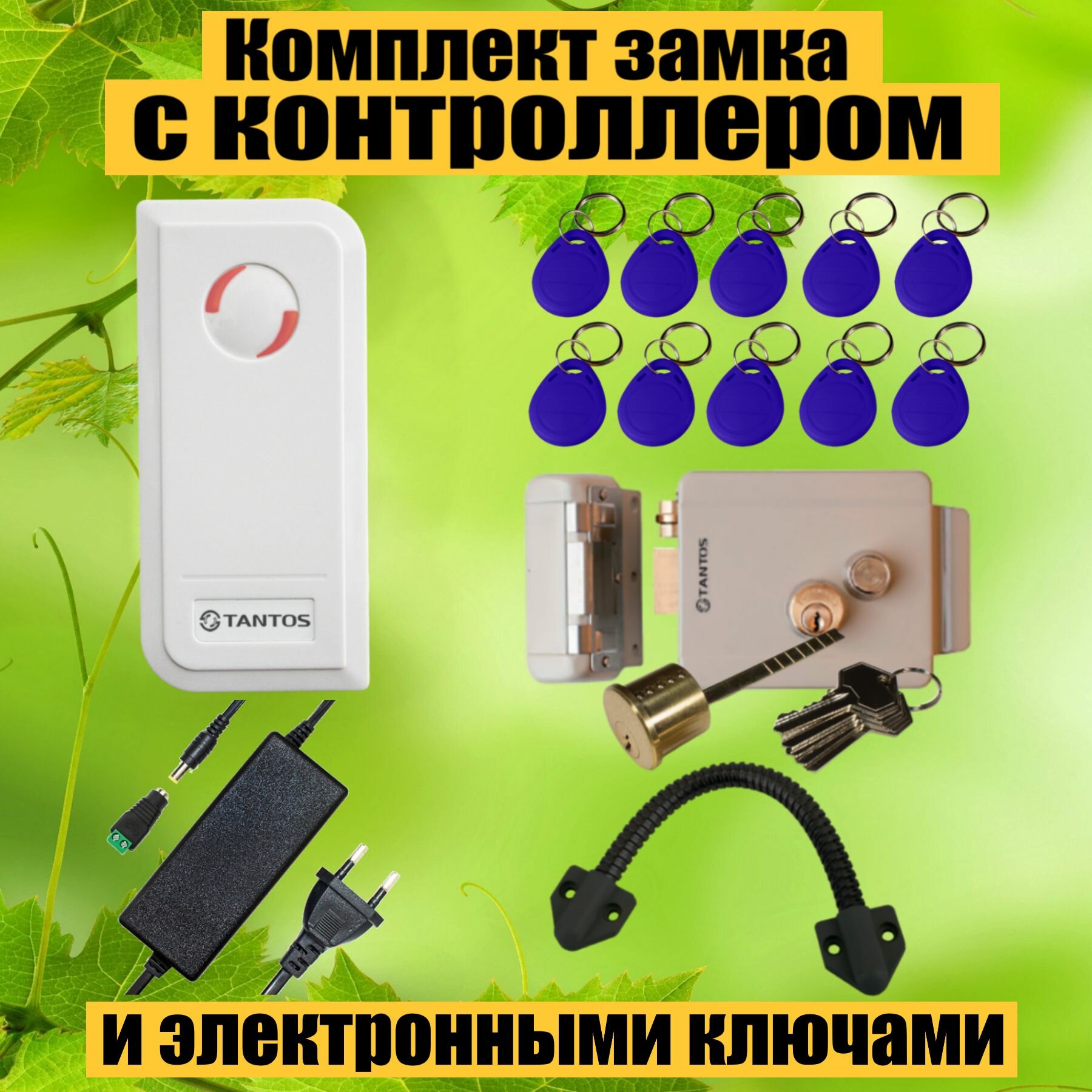 Комплект СКУД #3 (замок, контроллер, блок питания, гибкий переход, 10 ключей)