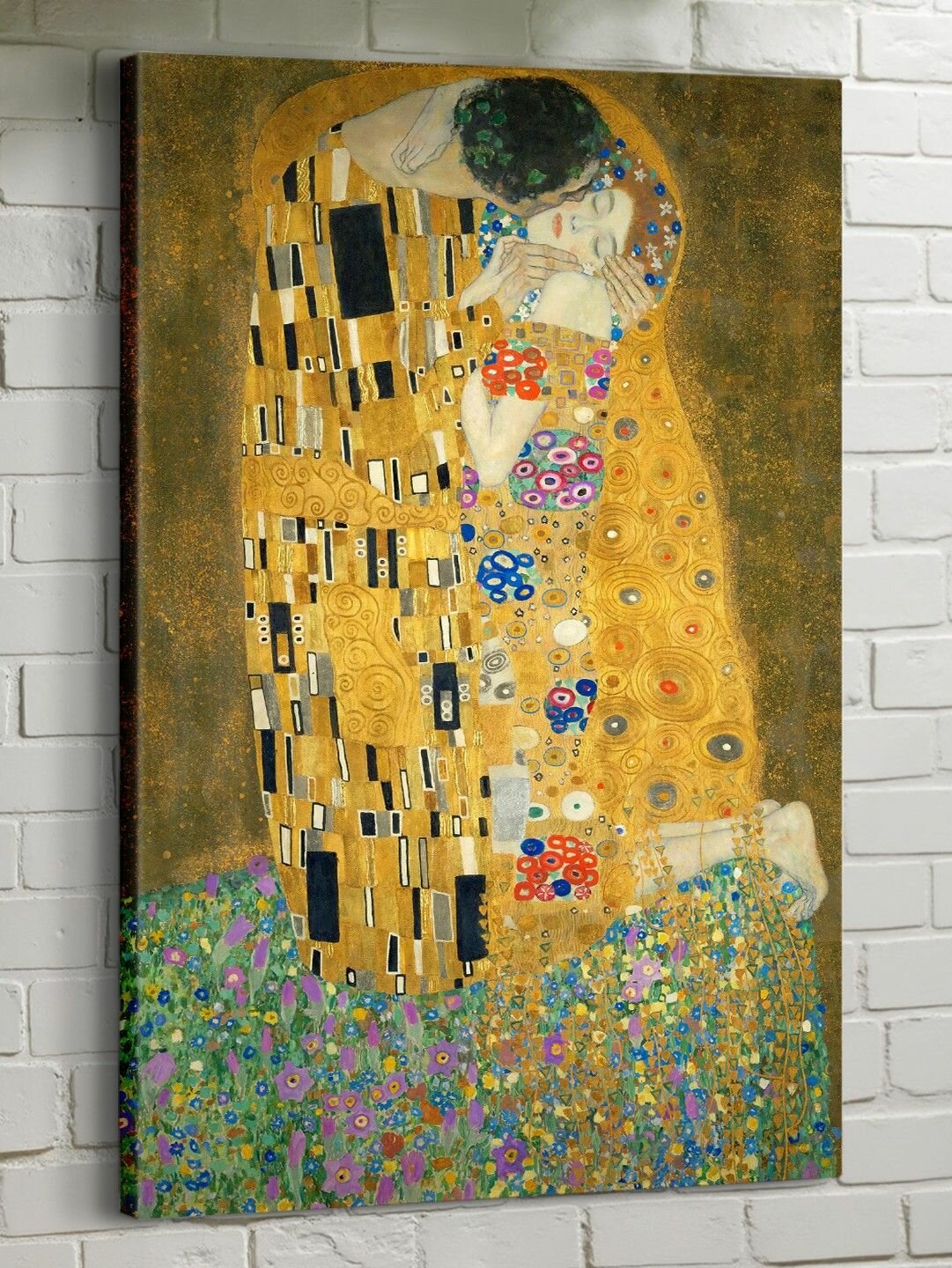 "Густав Климт Поцелуй" - картина на холсте, 45x30 см.