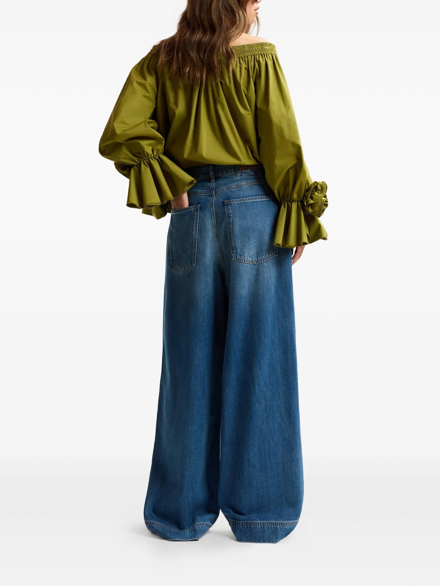 Блуза ESSENTIEL ANTWERP Rosette-embellished blouse, размер 44, green — фото 1