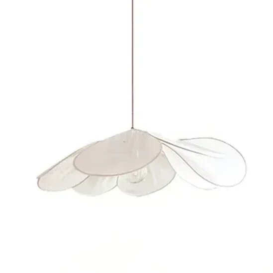 Подвесной свет Samsarah Led Flower Pendant Light из ткани, люстра для гостиной, спальни, обеденного стола, цветковый подвесной свет с яркими лепестками, эстетика-белый