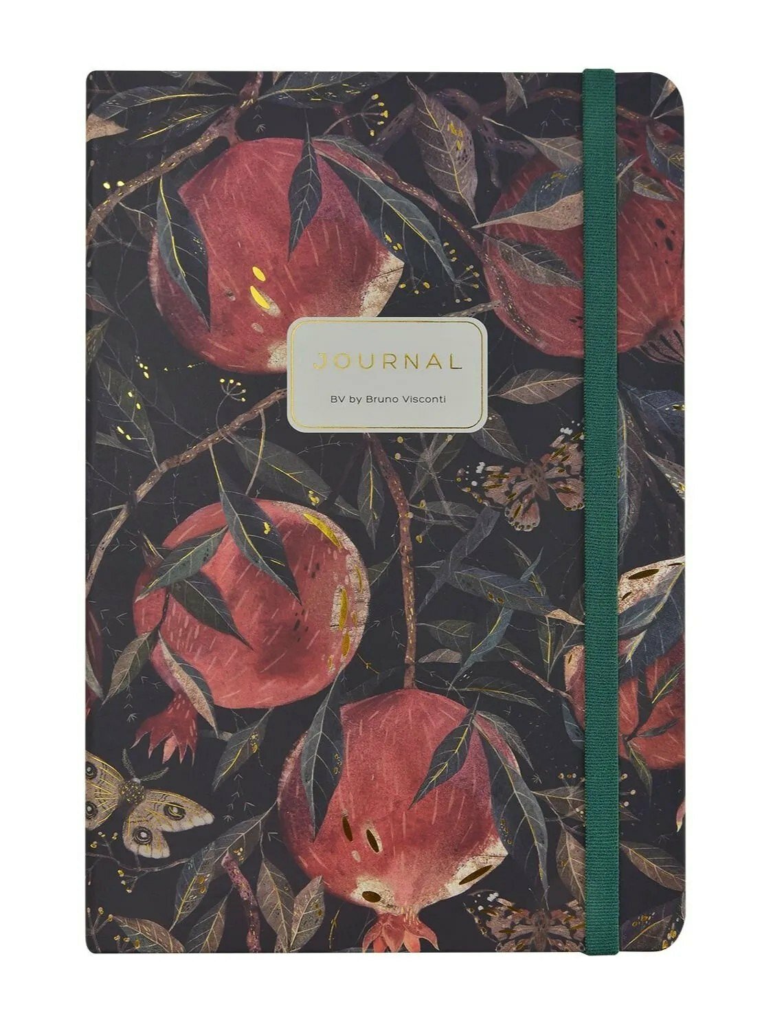 Книга для записей А5 100л лин. "FLORA. Гранат" 7БЦ, резинка, Bruno Visconti