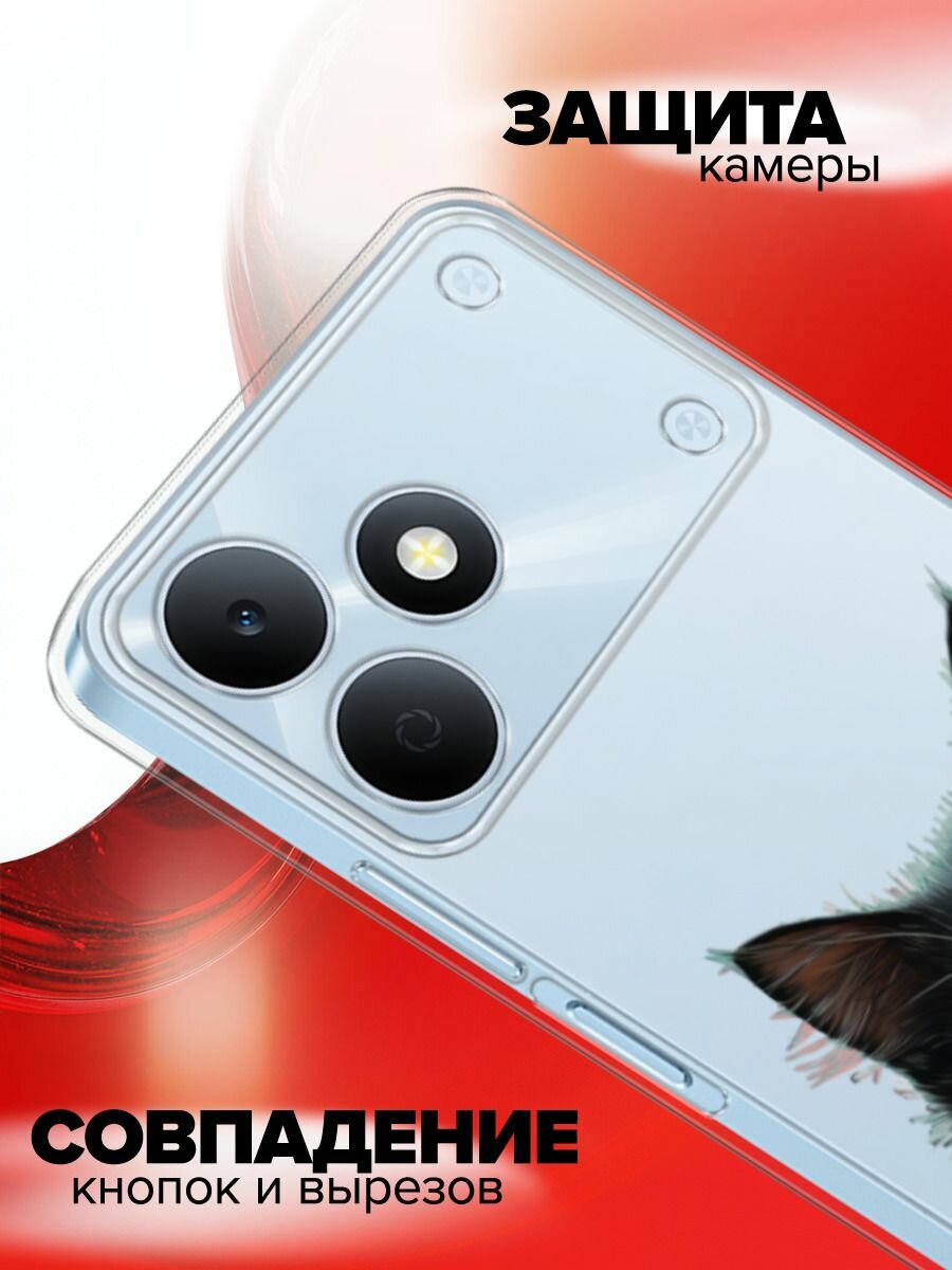 Чехол на Realme Note 80 / Реалми Нот 80 с принтом Кот с янтарными глазами 2 — фото 1