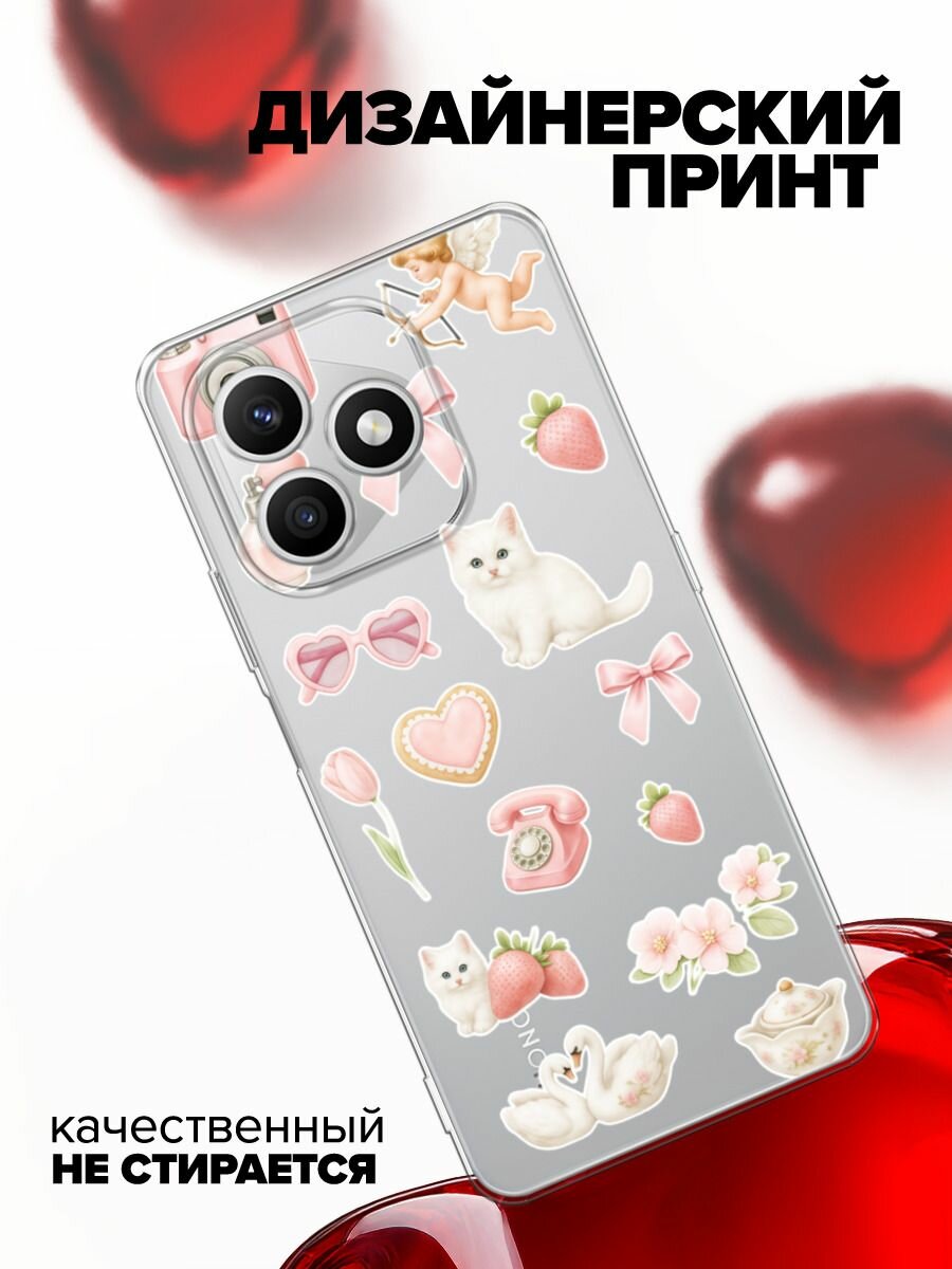 Силиконовый чехол на Honor X8d / Хонор X8d с принтом Коллаж для девочки — фото 1